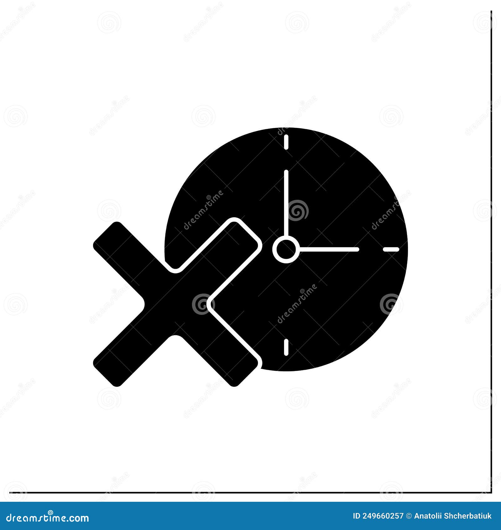 Reject time glyph icon stock vector. Illustration of insignia - 249660257
