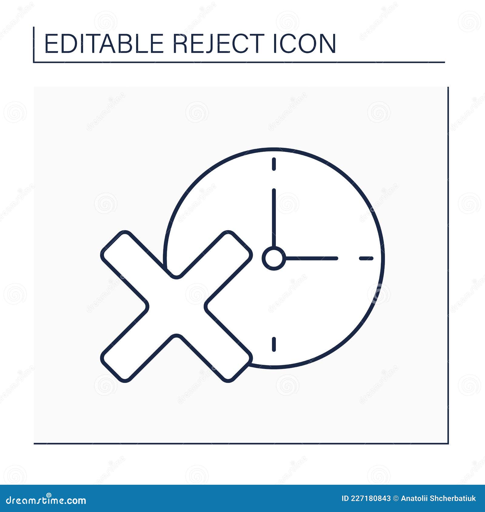 Reject time line icon stock vector. Illustration of work - 227180843