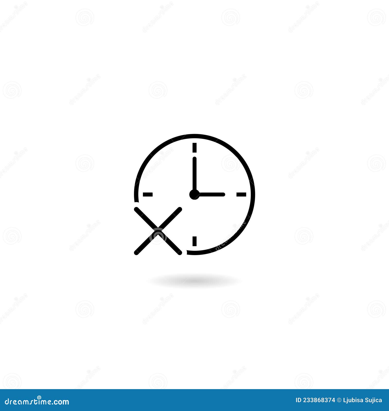 Reject Time Line Icon with Shadow Stock Vector - Illustration of ...