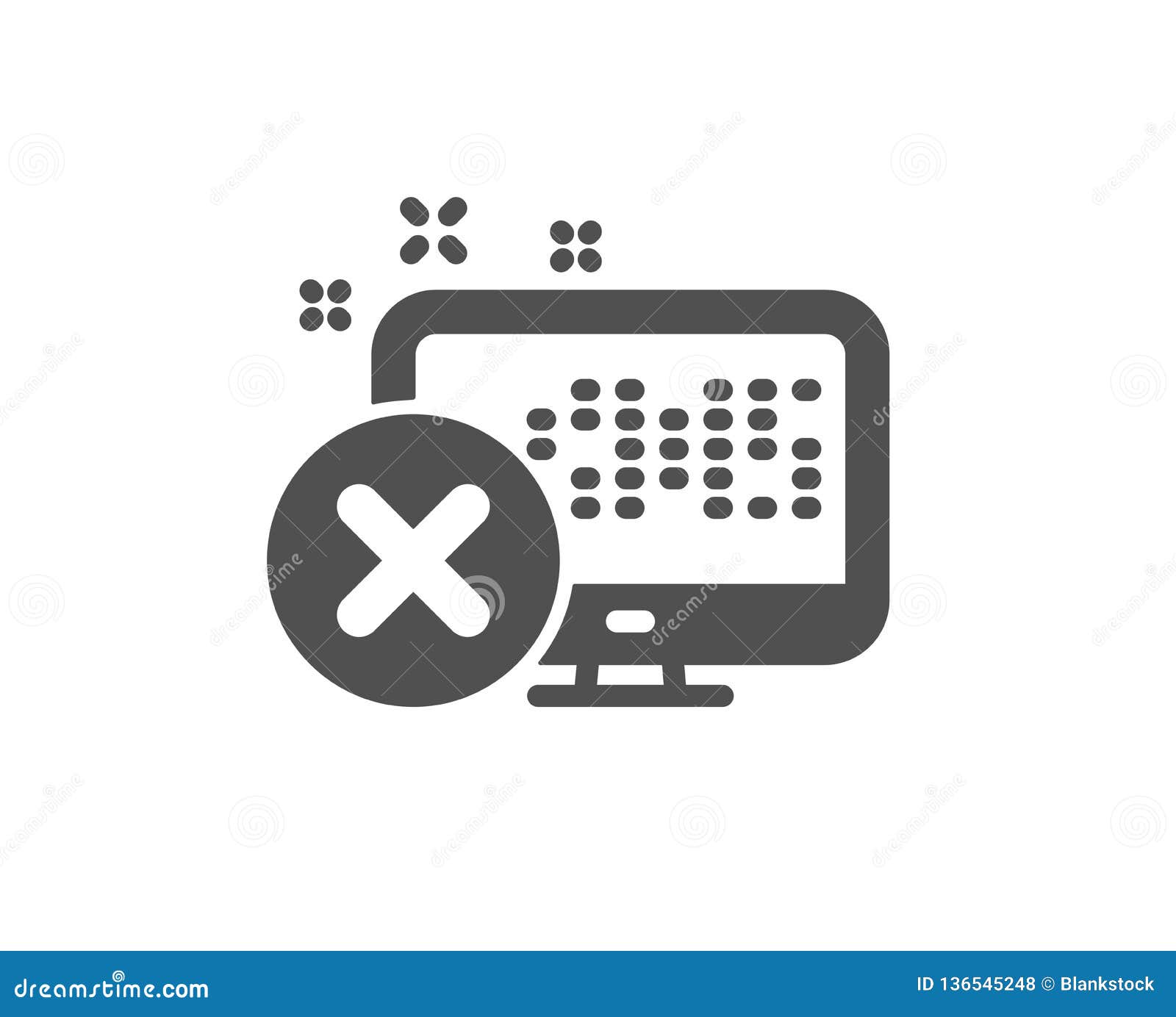 Reject Web Access Icon. Decline Monitor Sign. Vector Stock Vector ...