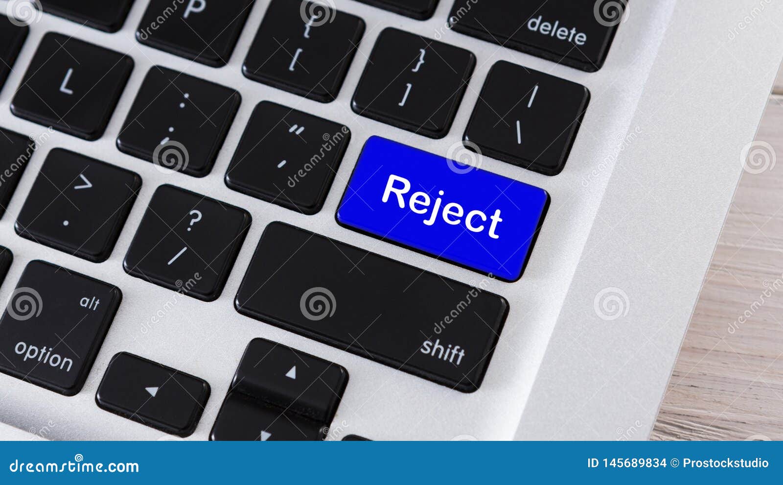 Reject Word on Blue Computer Keyboard Button Stock Illustration ...