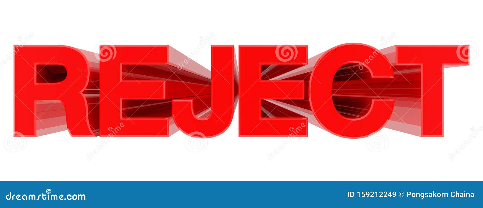 REJECT Word EXPLANATION Word Isolated on White Background 3d ...