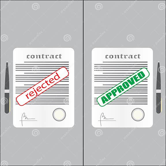 Rejected and Approved Contract Stock Vector - Illustration of ...