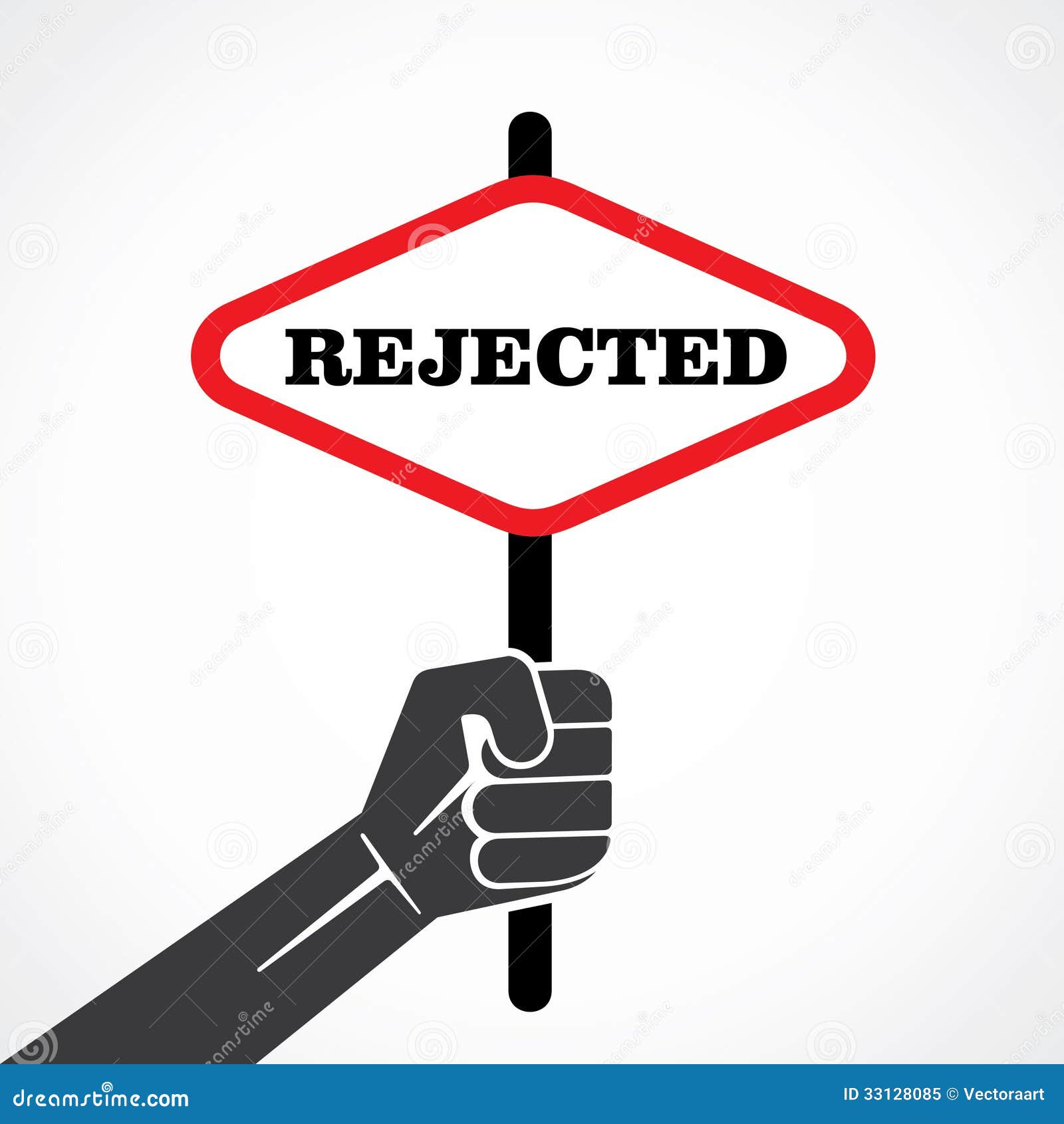 Rejected banner stock vector. Illustration of signage - 33128085