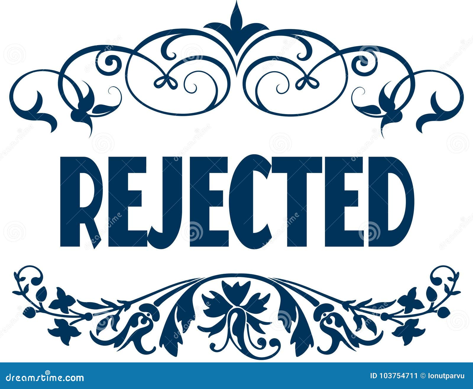 REJECTED blue text frames. stock illustration. Illustration of words ...