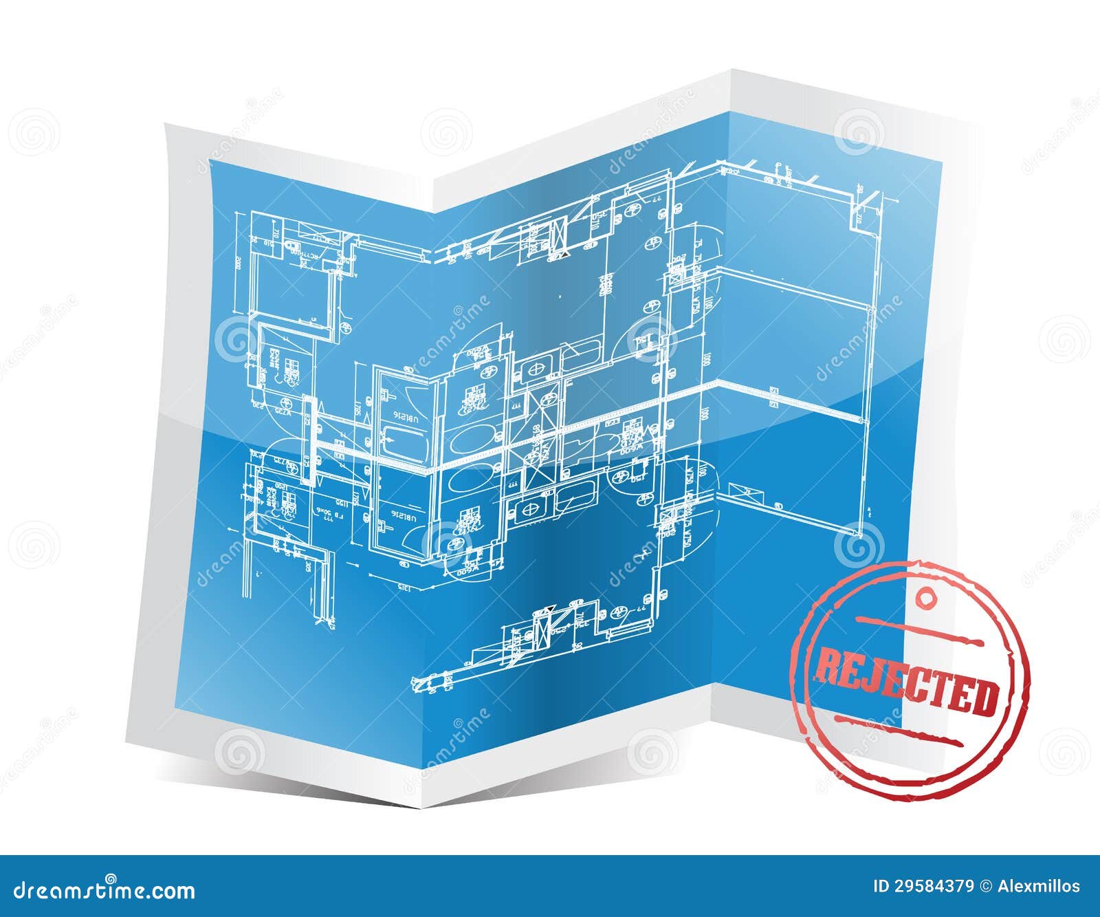Rejected blueprint project stock illustration. Illustration of home ...