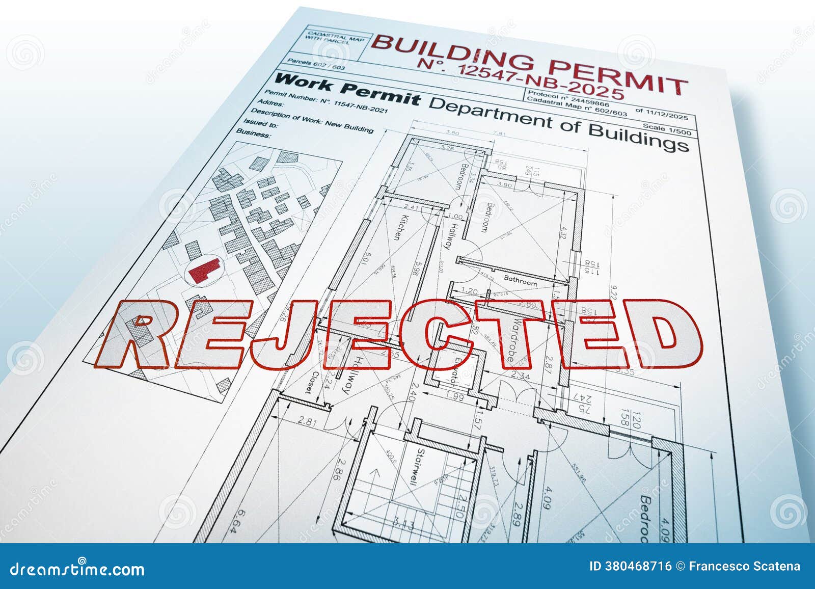 BUILDING PERMIT CONCEPT With Imaginary Cadastral Map And General Urban ...