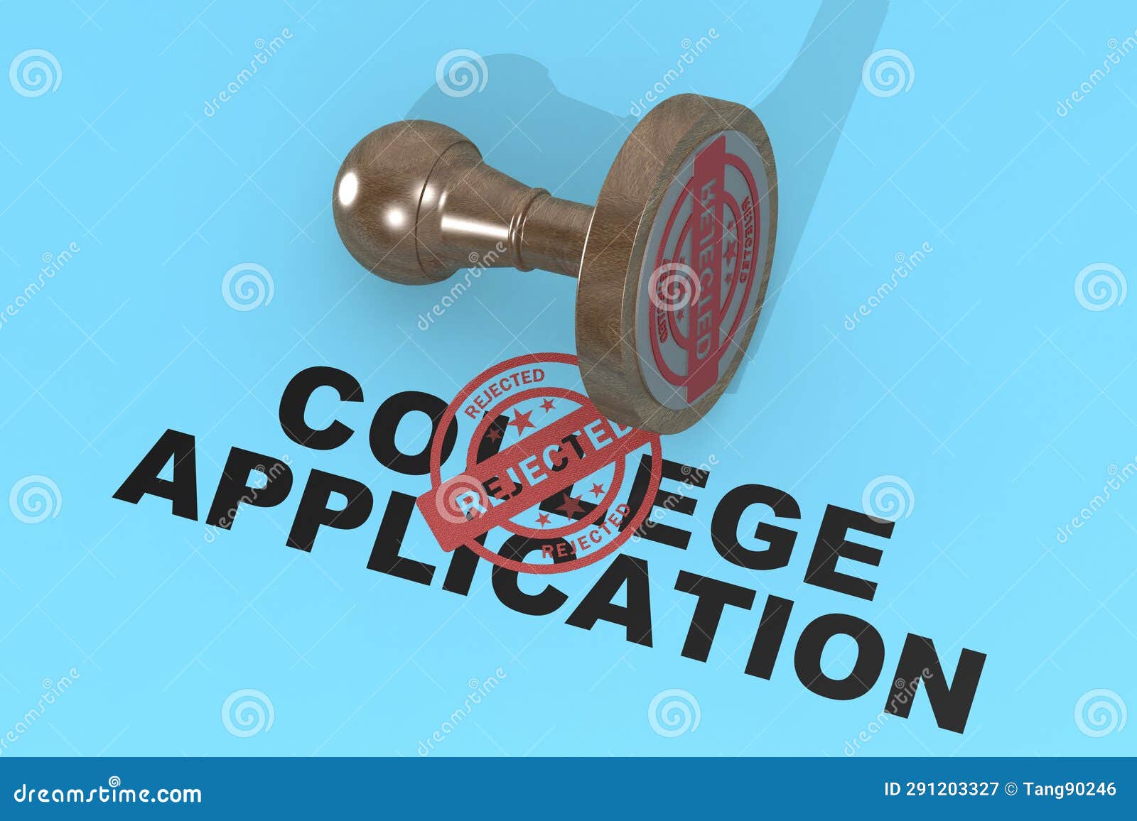 Rejected College Application Concept with Wooden Stamp Stock ...