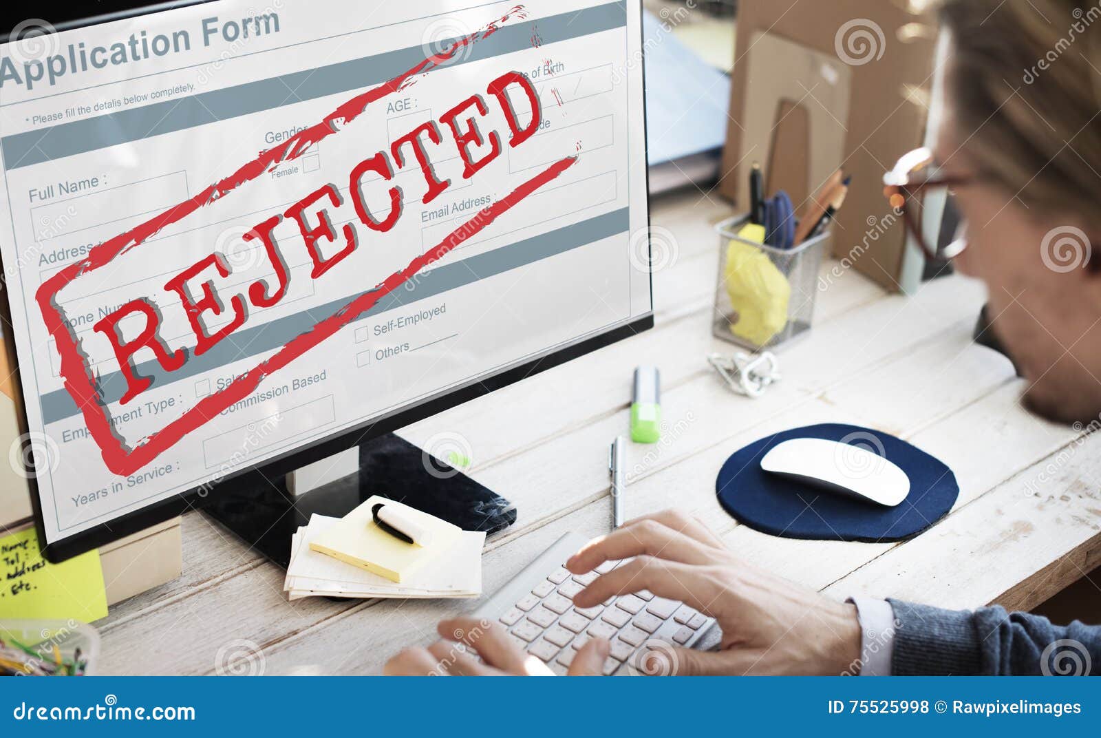 Rejected Declined Negative Document Form Concept Stock Photo - Image of ...