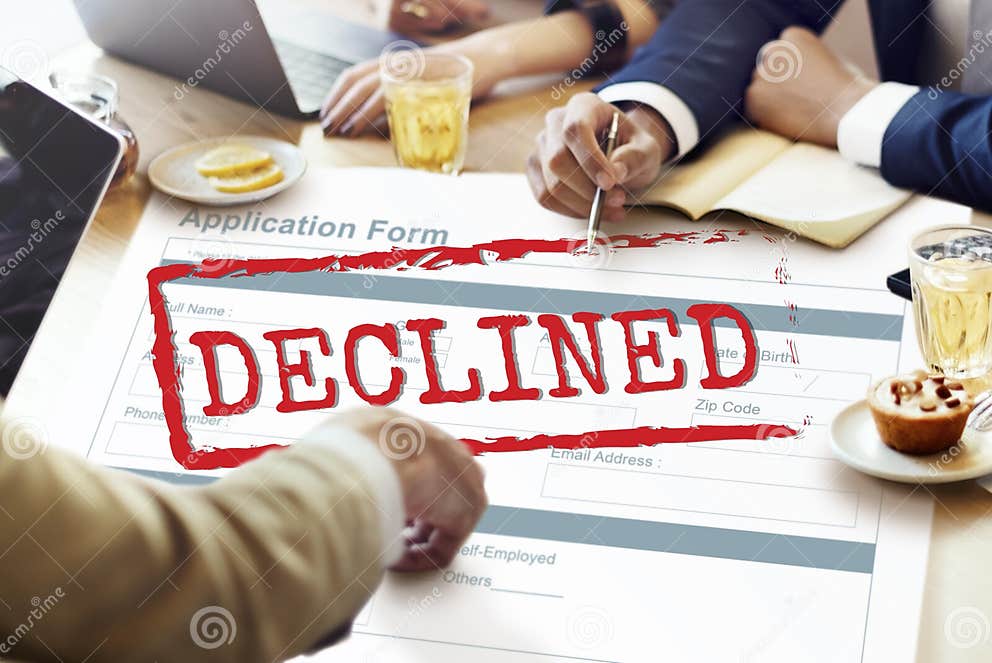 Rejected Declined Negative Document Form Concept Stock Photo - Image of ...