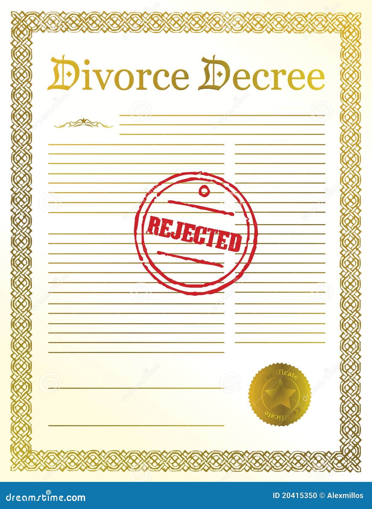 Rejected Divorce Decree Papers. Stock Illustration - Illustration of ...