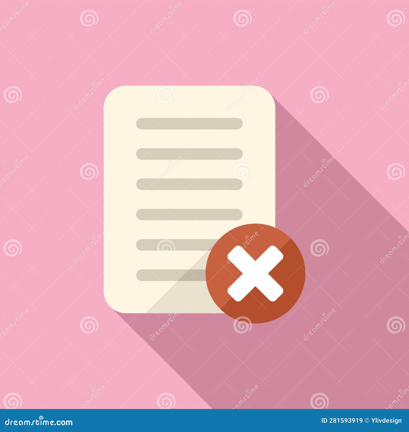 Rejected Document Icon Flat Vector. Message Digital Stock Vector ...