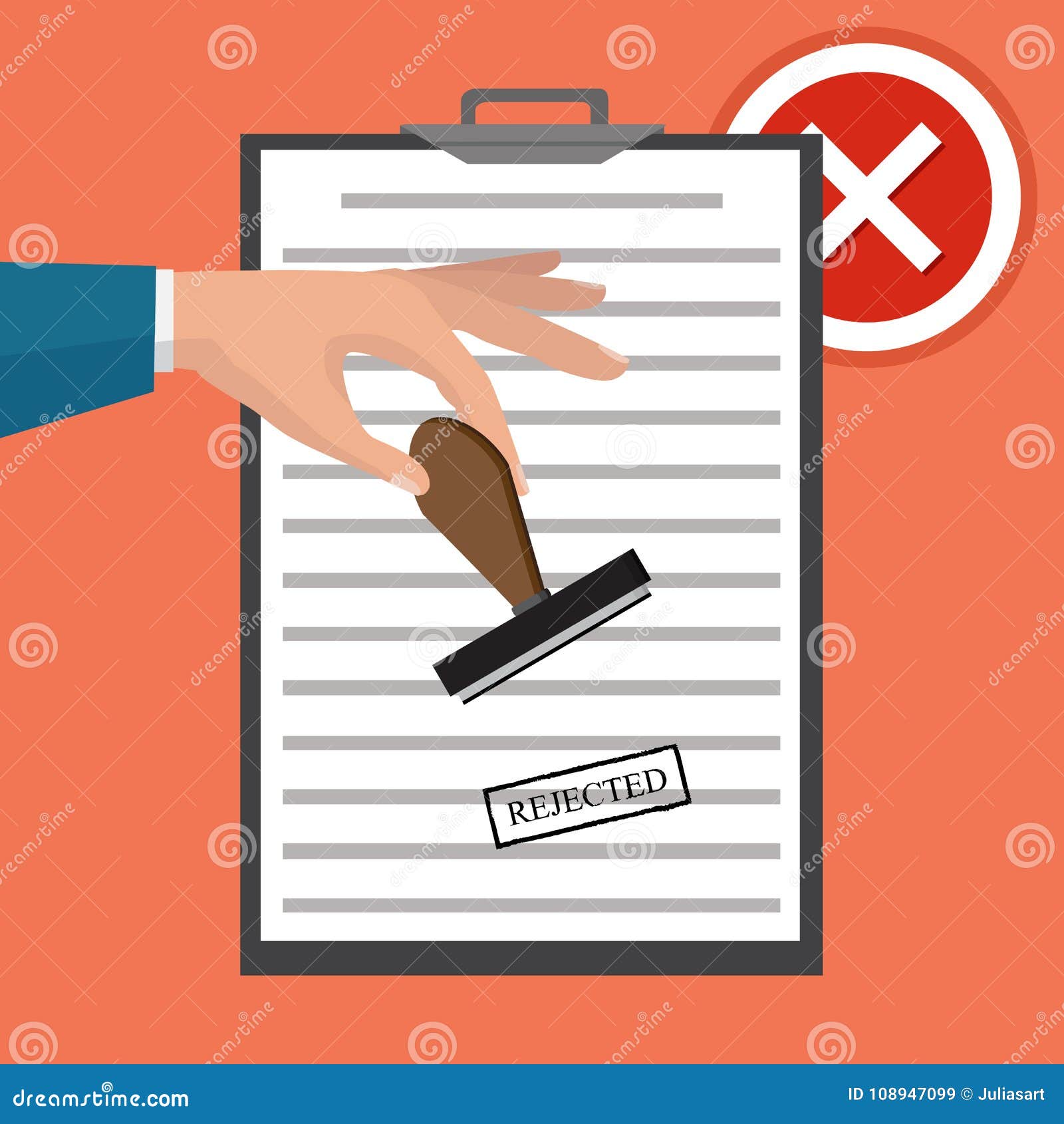 Rejected Application Concepts. Vector Illustration. Rejected Stock ...