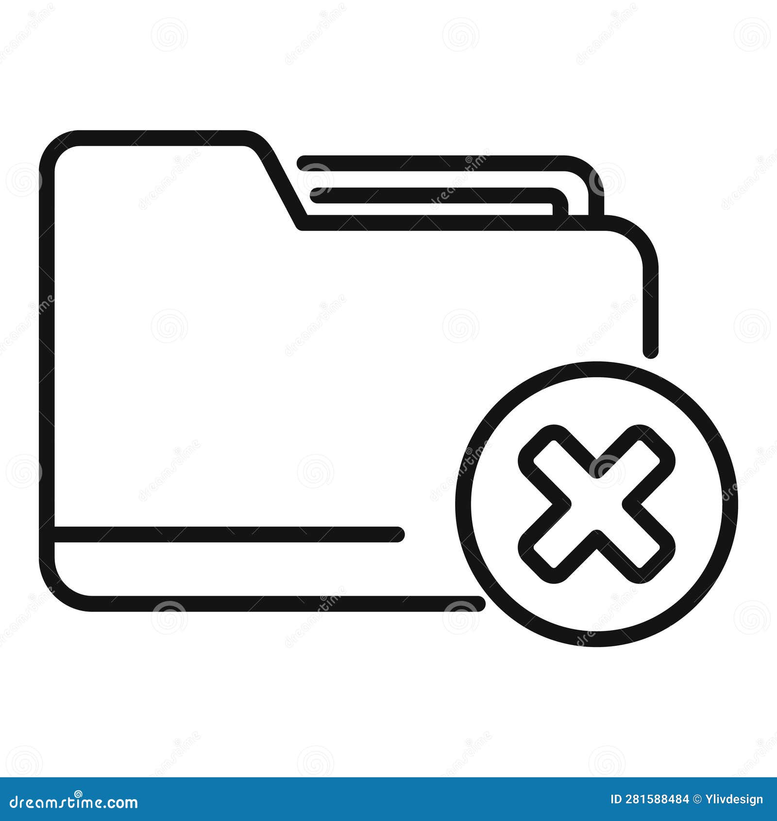 Rejected Folder Icon Outline Vector. Design Web Stock Vector ...