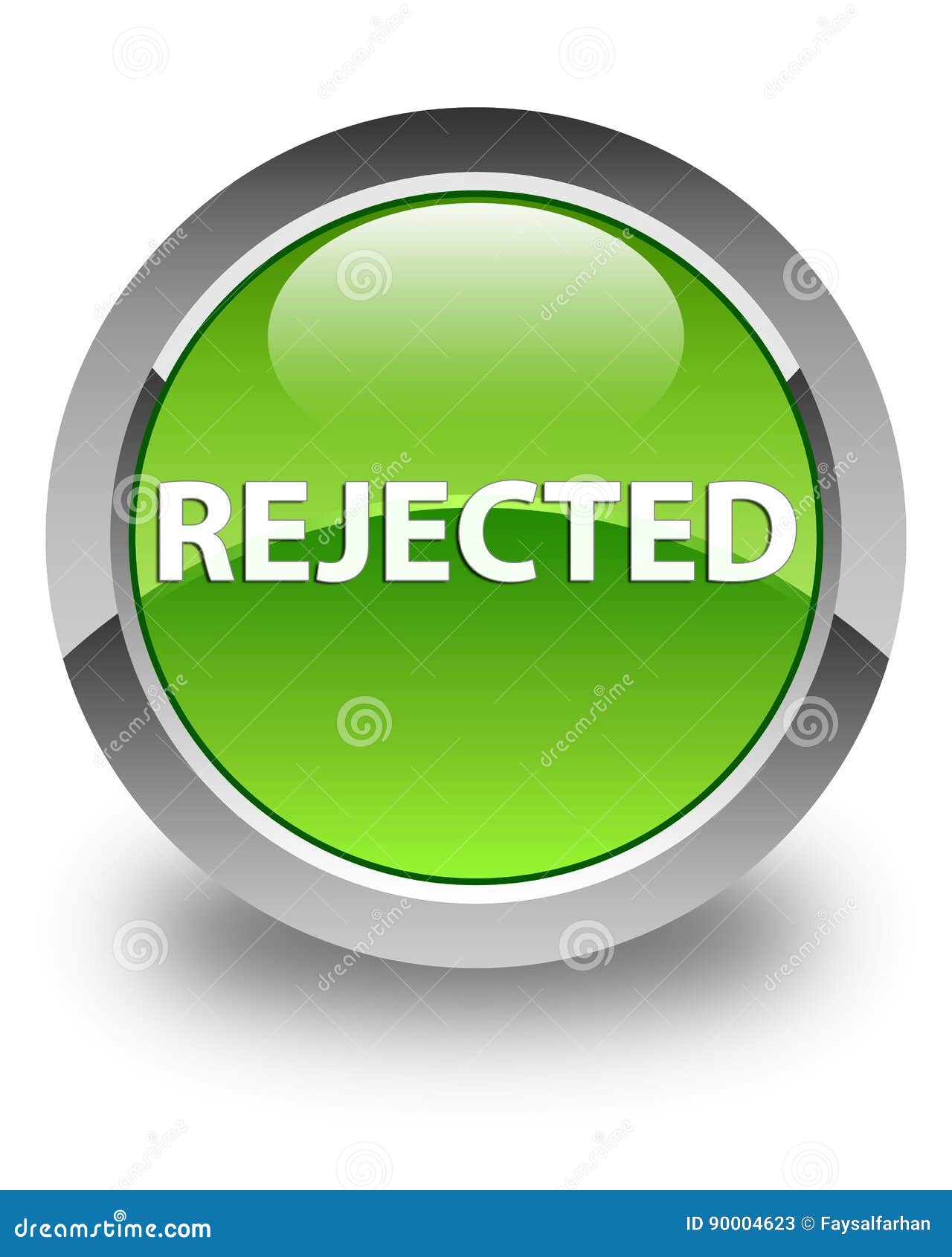 Rejected Glossy Green Round Button Stock Illustration - Illustration of ...