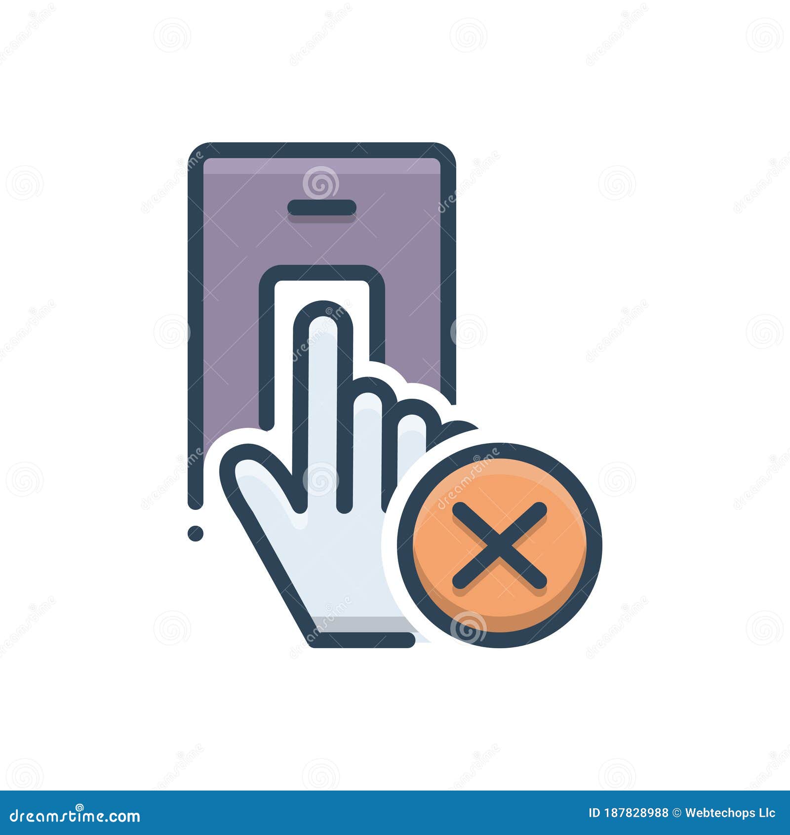 Color Illustration Icon for Rejected, Refused and Canceled Stock ...
