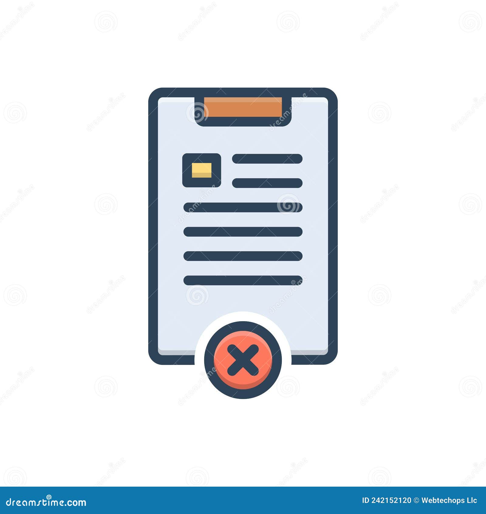 Color Illustration Icon for Rejected, Paper and Document Stock Vector ...