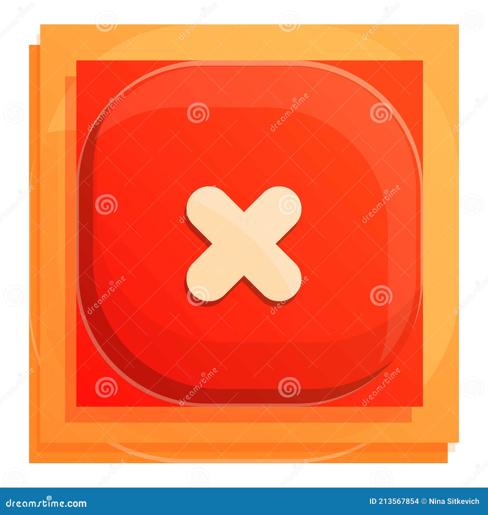 Rejected Interface Button Icon, Cartoon Style Stock Vector ...