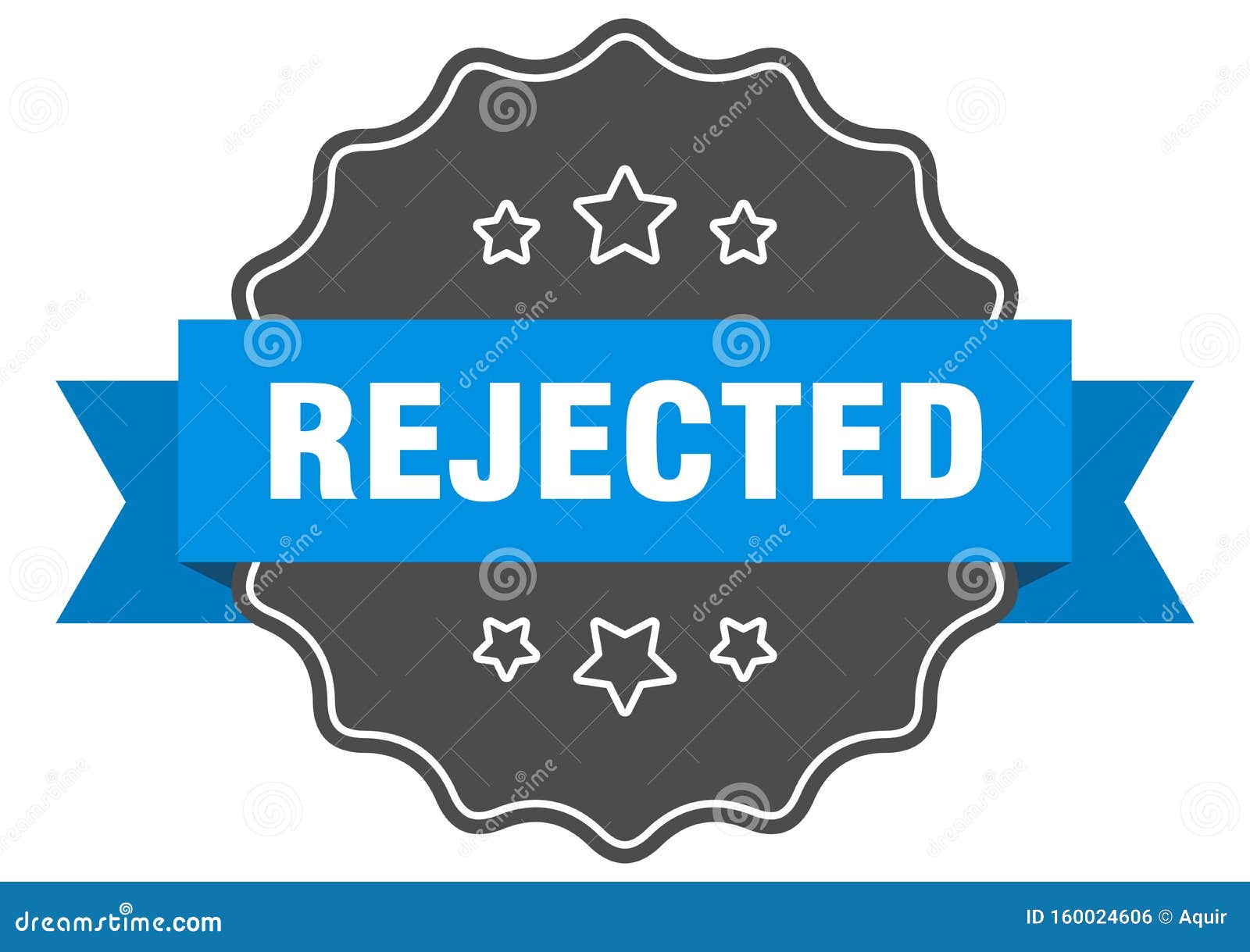 Rejected label stock vector. Illustration of template - 160024606