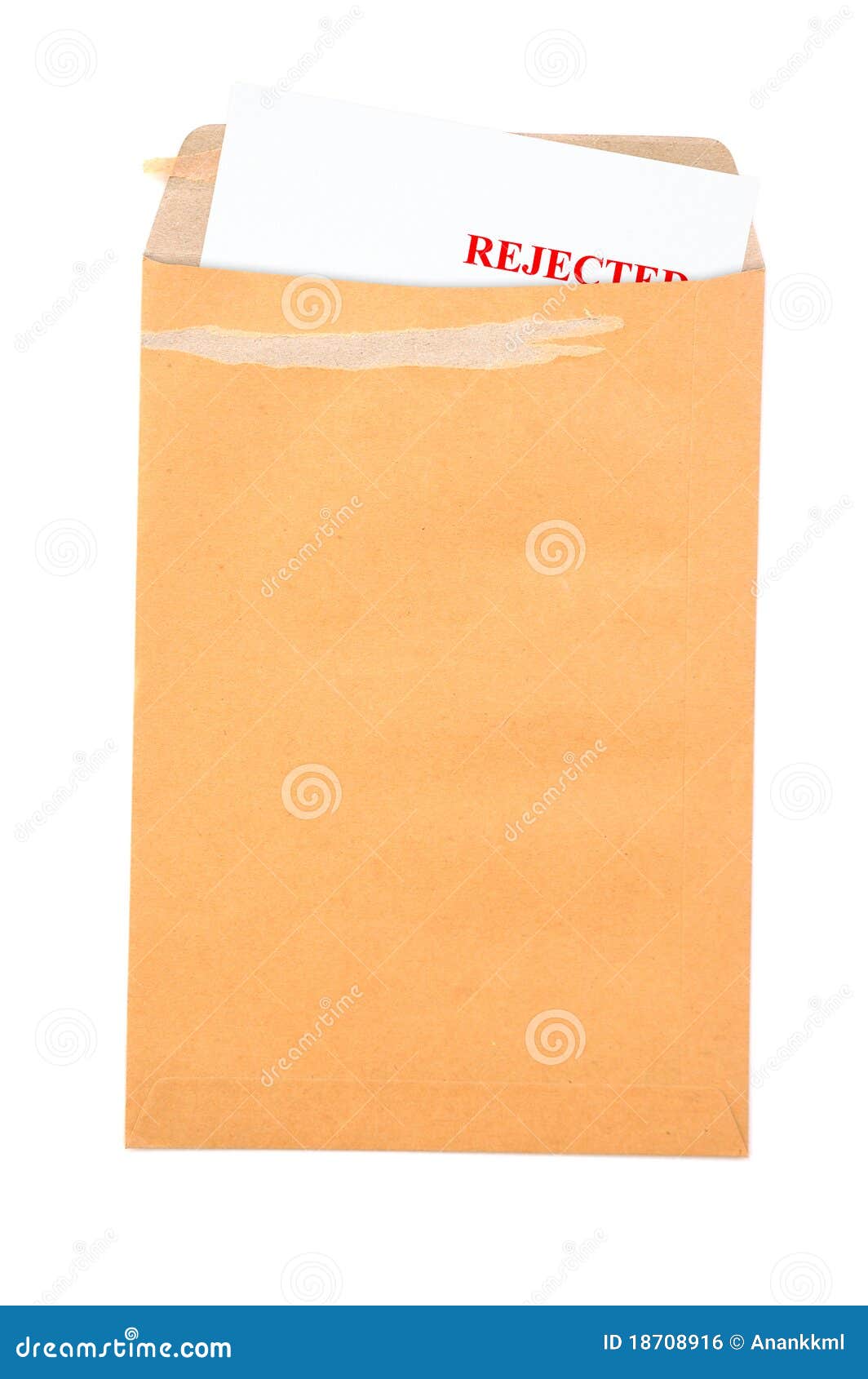 Rejected letter stock photo. Image of envelope, mail - 18708916