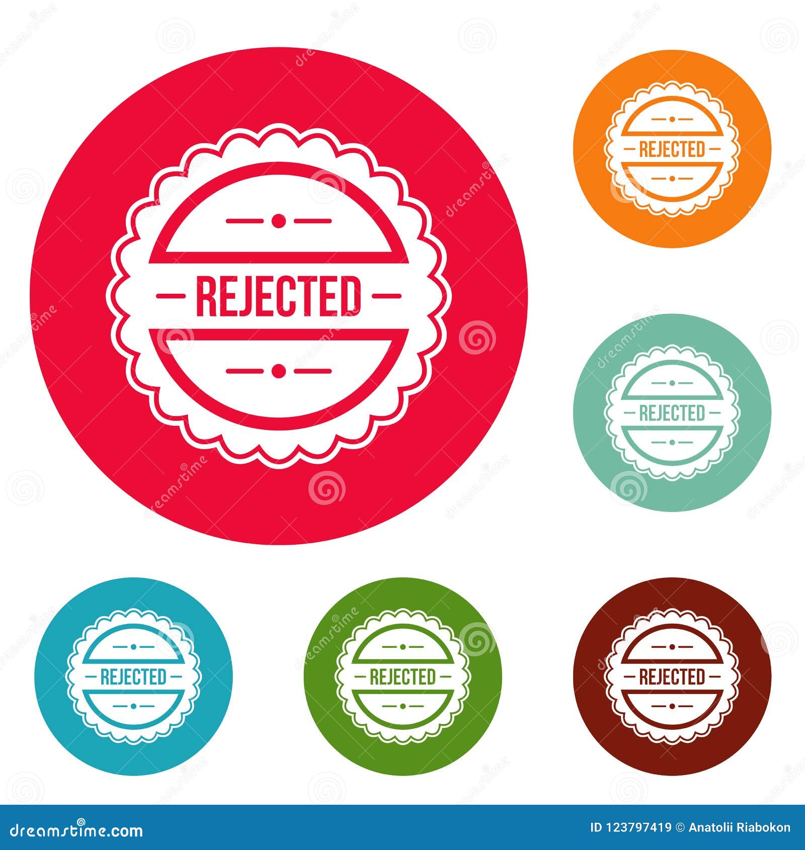 Rejected Logo, Simple Style. Stock Illustration - Illustration of ...