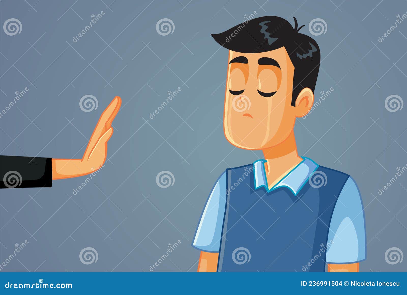 Rejection Feeling Icon. Outline Sketch Drawing. Vector Illustration ...