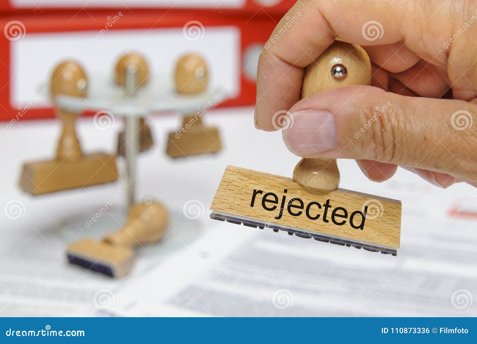 Rejected Printed on Rubber Stamp Stock Photo - Image of work, rejected ...