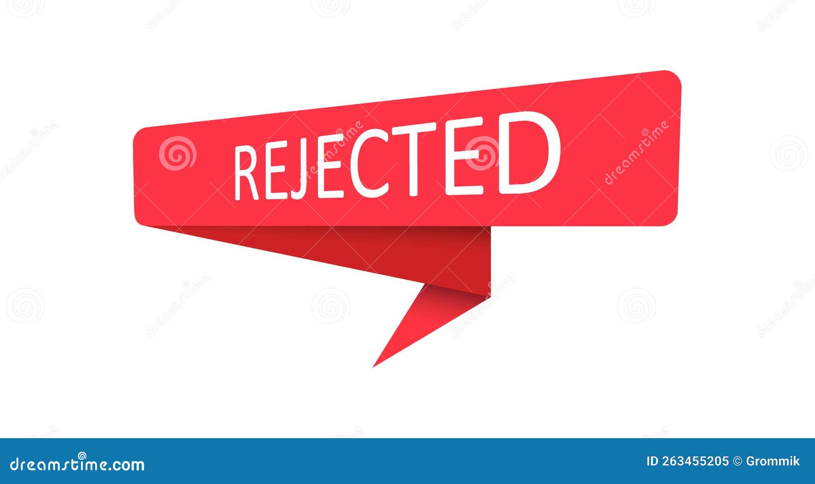 Rejected. a Red Banner, Pointer, Sticker, Label or Speech Bubble for ...