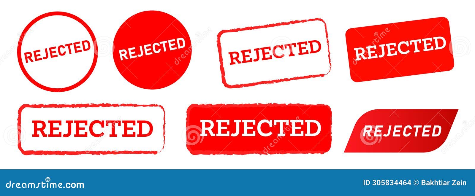 Rejected Red Circle and Square Stamp Label Sign Refuse Fail Wrong ...