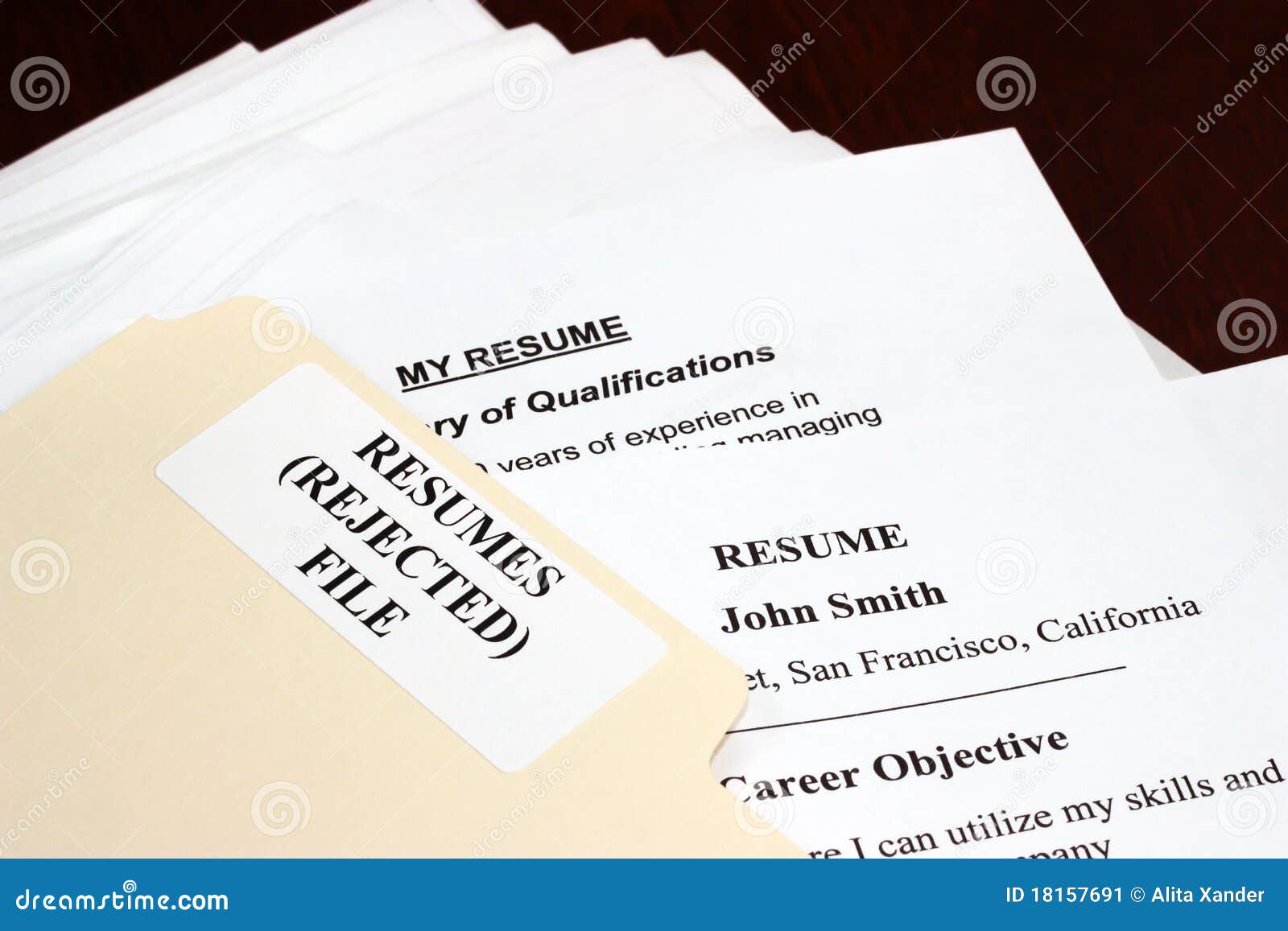 Rejected Resumes stock image. Image of hire, paper, curriculum - 18157691