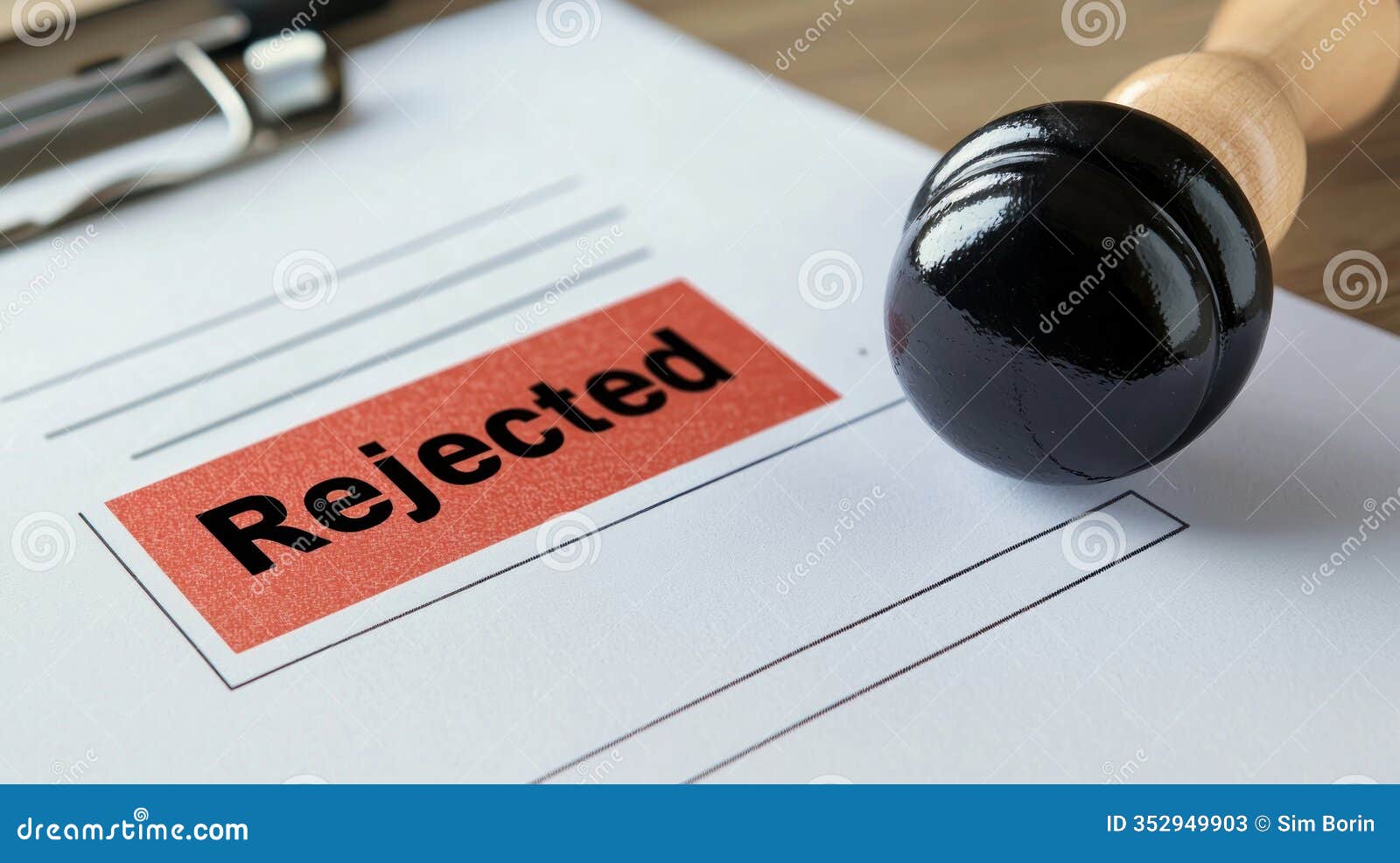 A "Rejected" Stamp on a Document or Application Stock Illustration ...