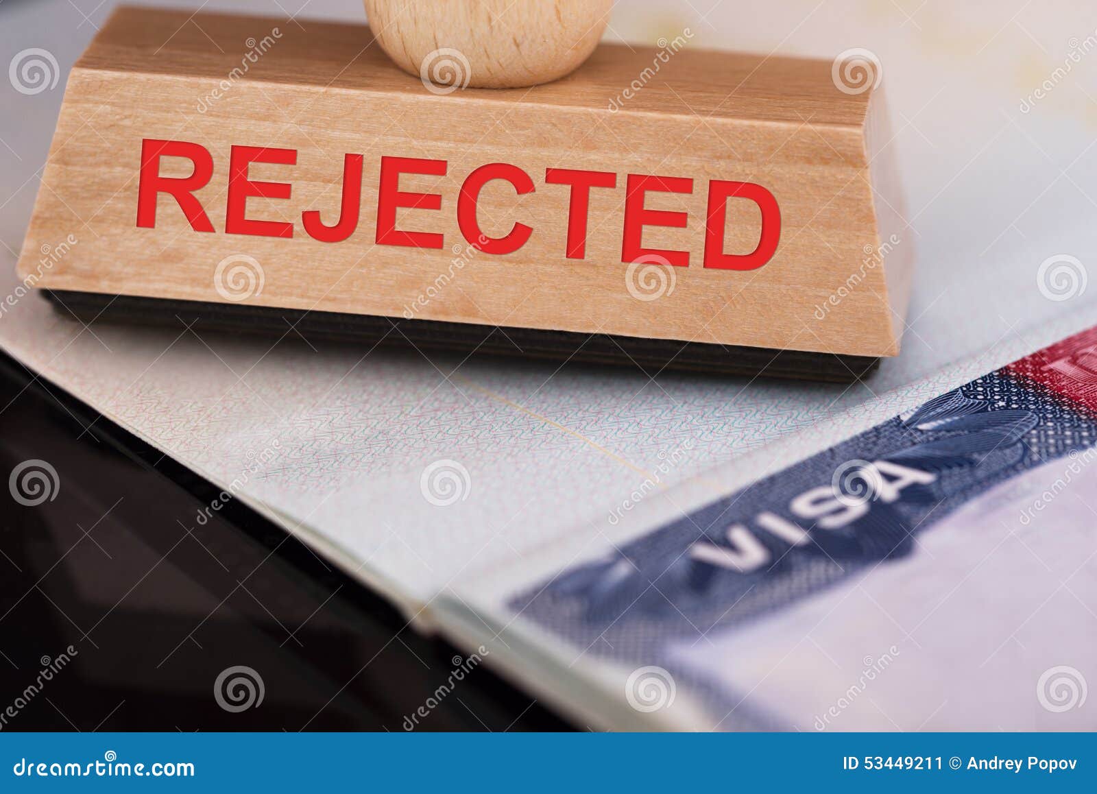 Rejected stamp on visa stock image. Image of permission - 53449211