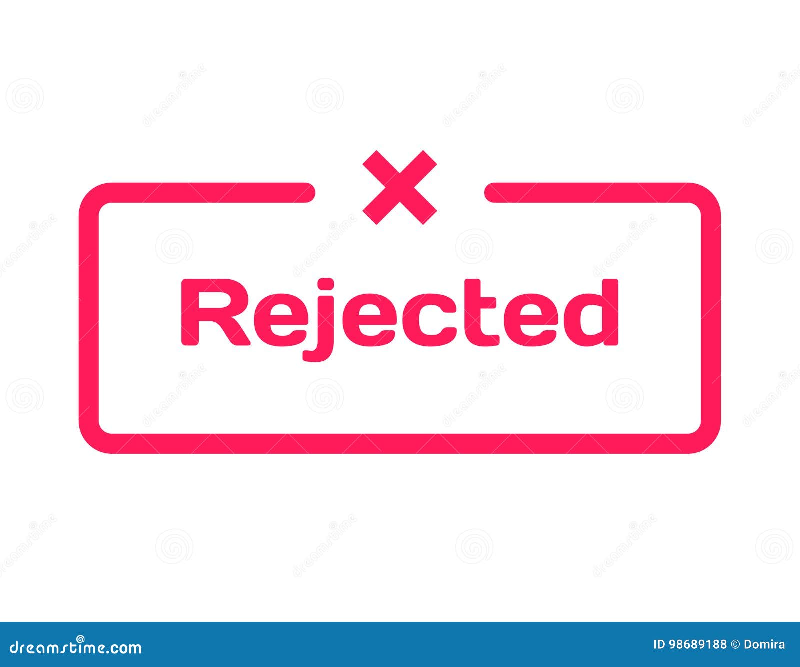 Rejected Template Dialog Bubble, Flat Style on White Background. Basis ...