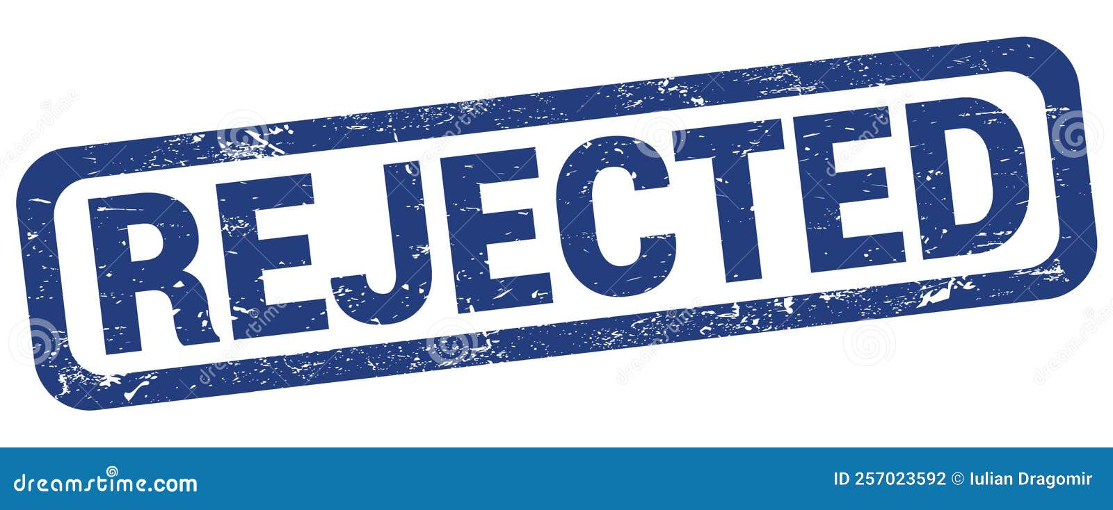REJECTED Text Written on Blue Rectangle Stamp Stock Illustration ...