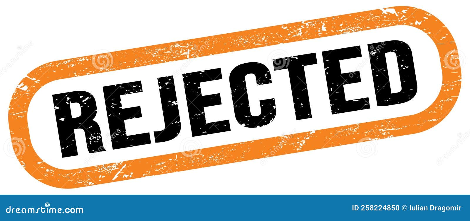 REJECTED, Text Written on Orange-black Stamp Sign Stock Illustration ...