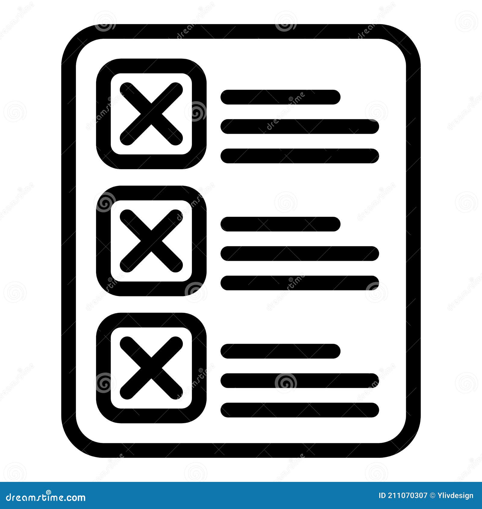 Rejected To Do List Icon, Outline Style Stock Vector - Illustration of ...