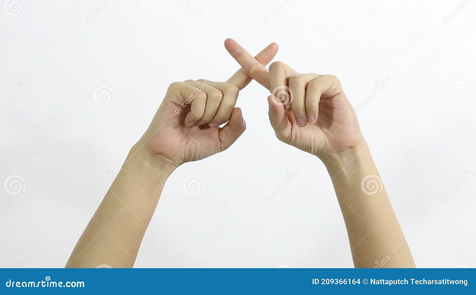 Rejection Expression Crossing Fingers Doing Negative Sign Stock Footage ...