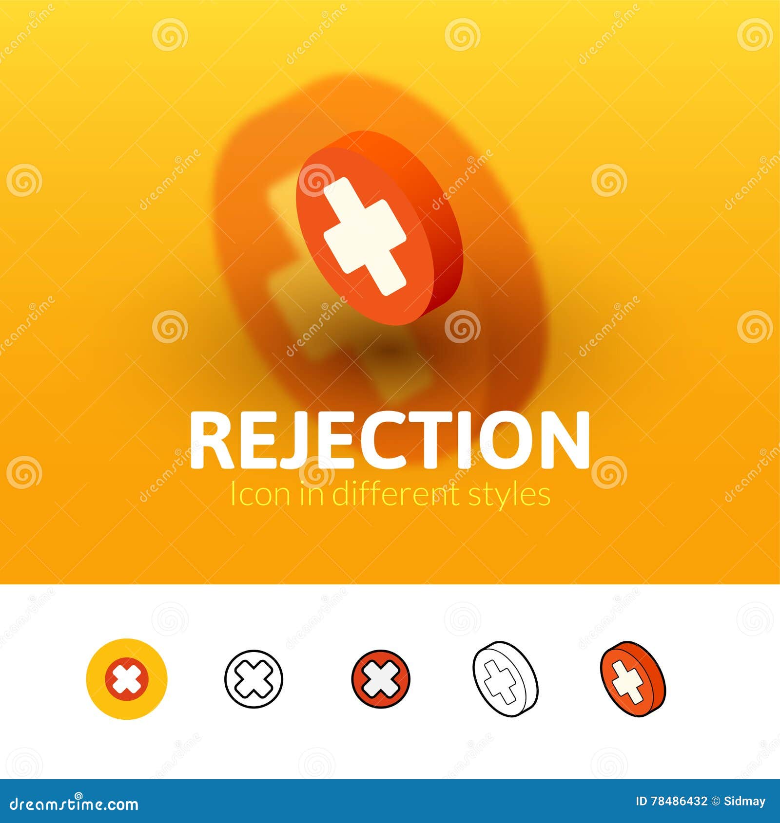 Rejection Icon in Different Style Stock Vector - Illustration of logo ...