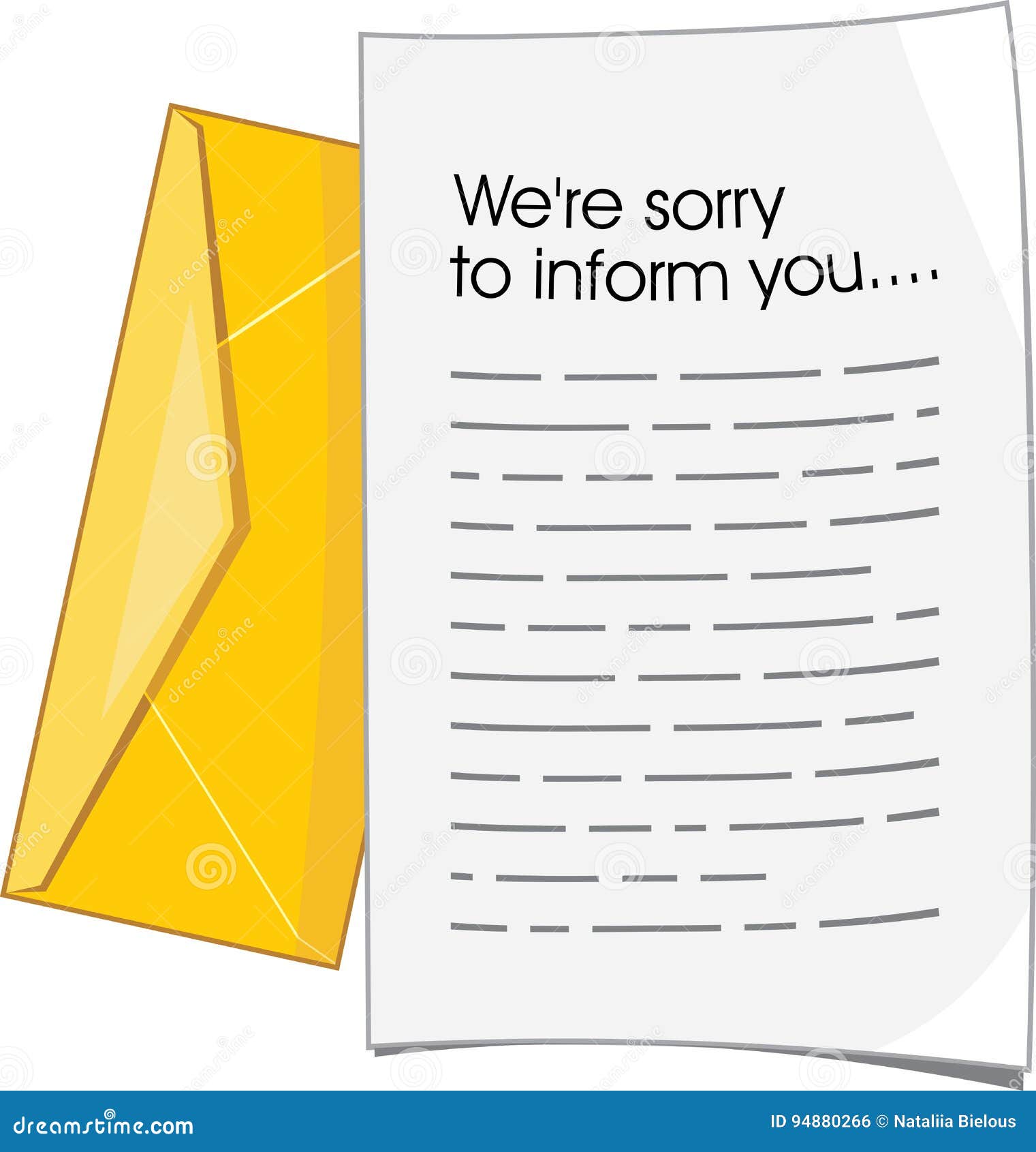 Rejection letter stock vector. Illustration of paper - 94880266