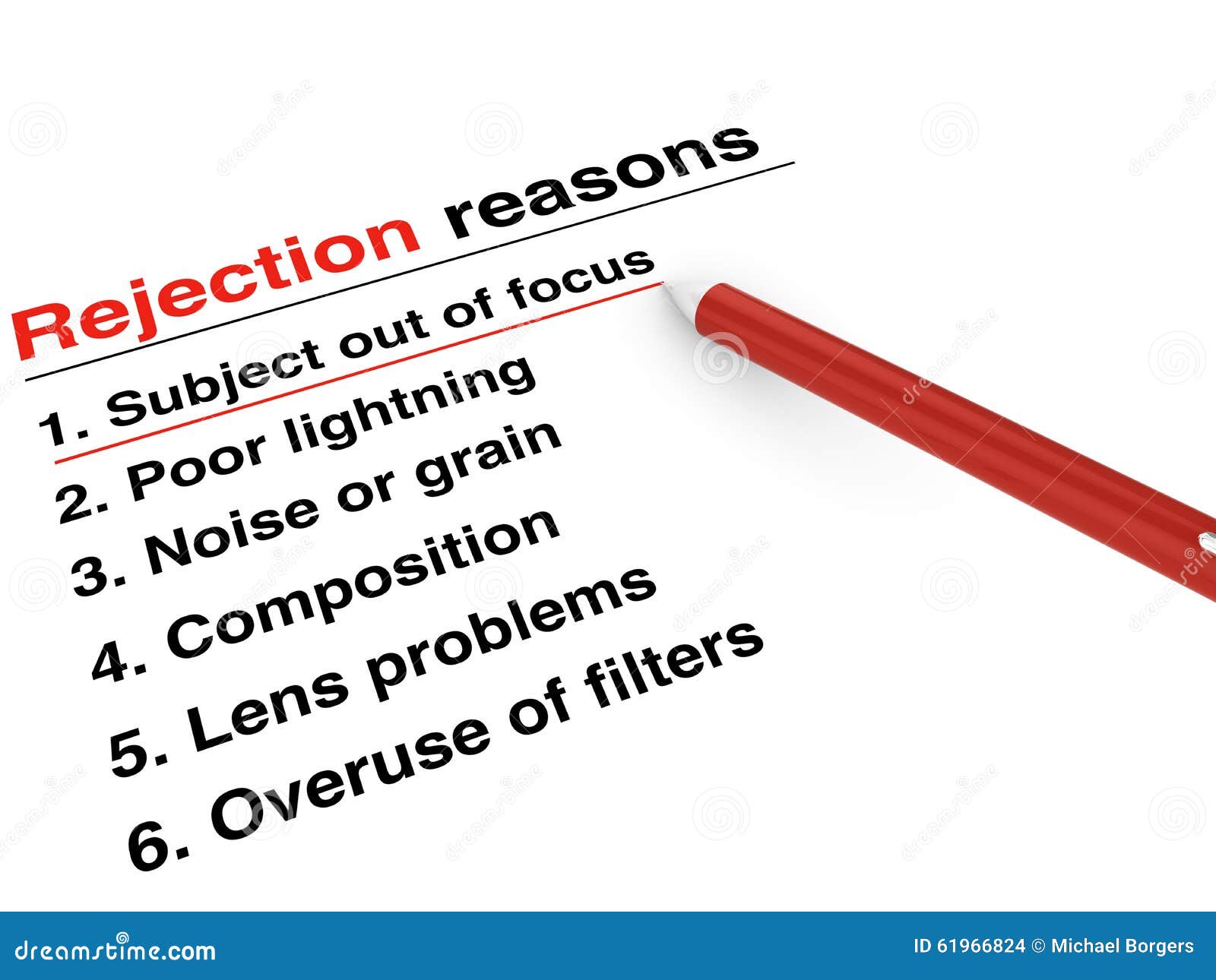 Rejection Reasons Checklist Stock Illustration - Illustration of target ...