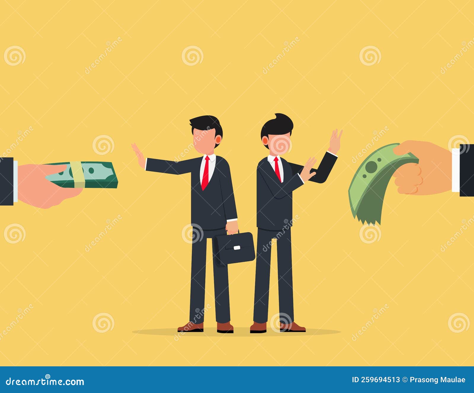 Rejection or Refusal Concept.two Businessmen Refusing Hand Refusing the ...