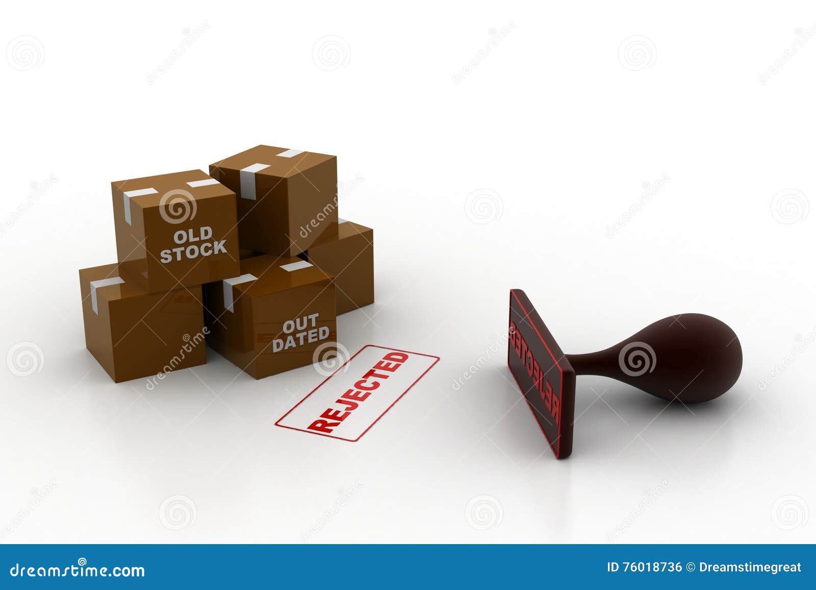 Rejection seal with boxes stock illustration. Illustration of control ...
