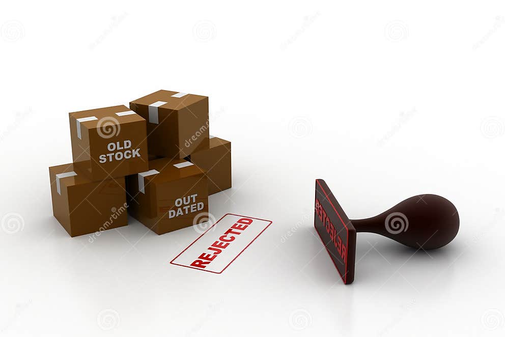 Rejection seal with boxes stock illustration. Illustration of control ...