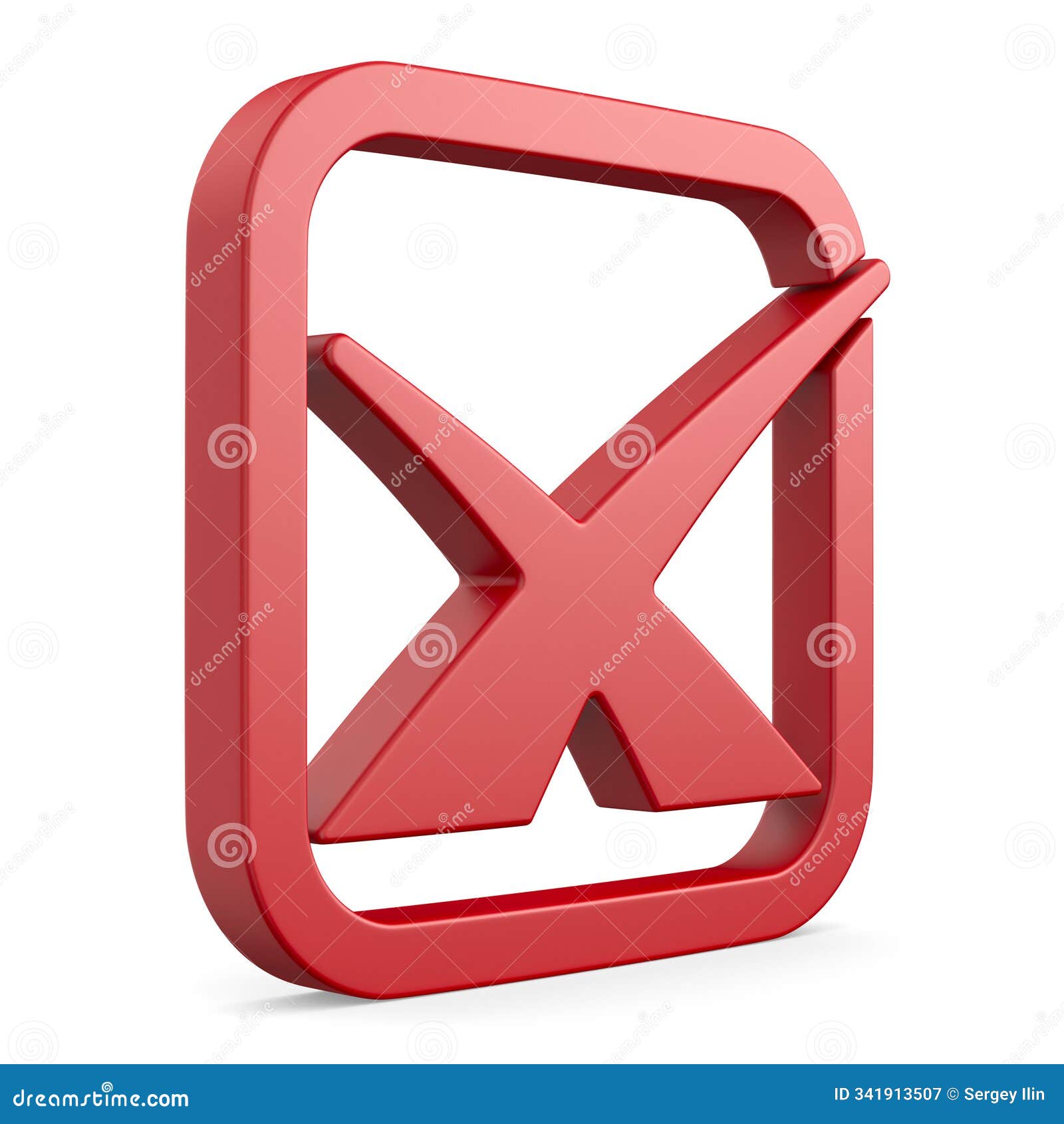 Rejection Sign on White Background. Isolated 3D Illustration Stock ...
