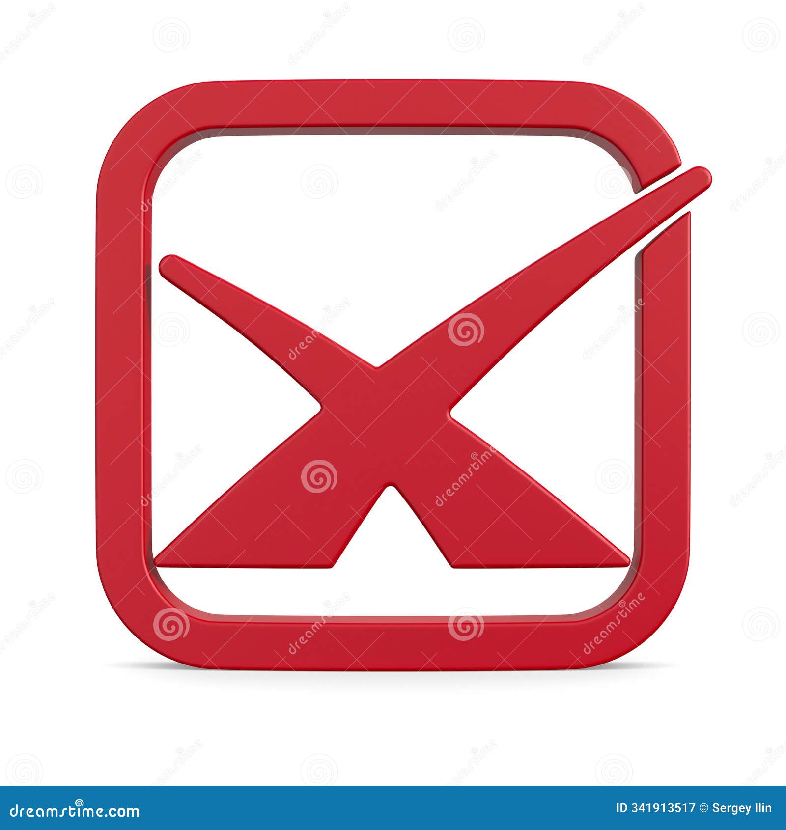 Rejection Sign on White Background. Isolated 3D Illustration Stock ...