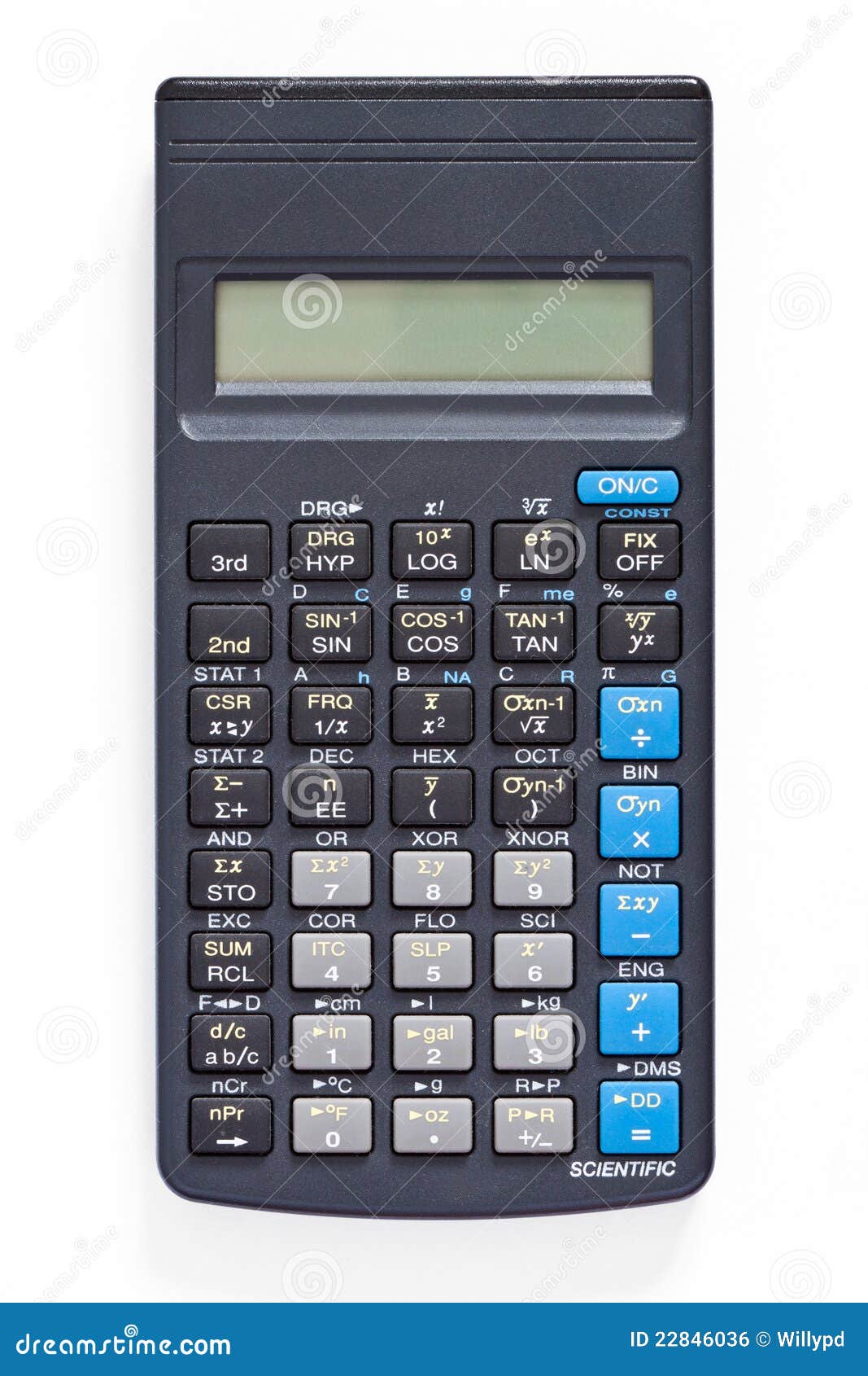 Rekenmachine stock foto. Image of knoop, blauw, modern - 22846036