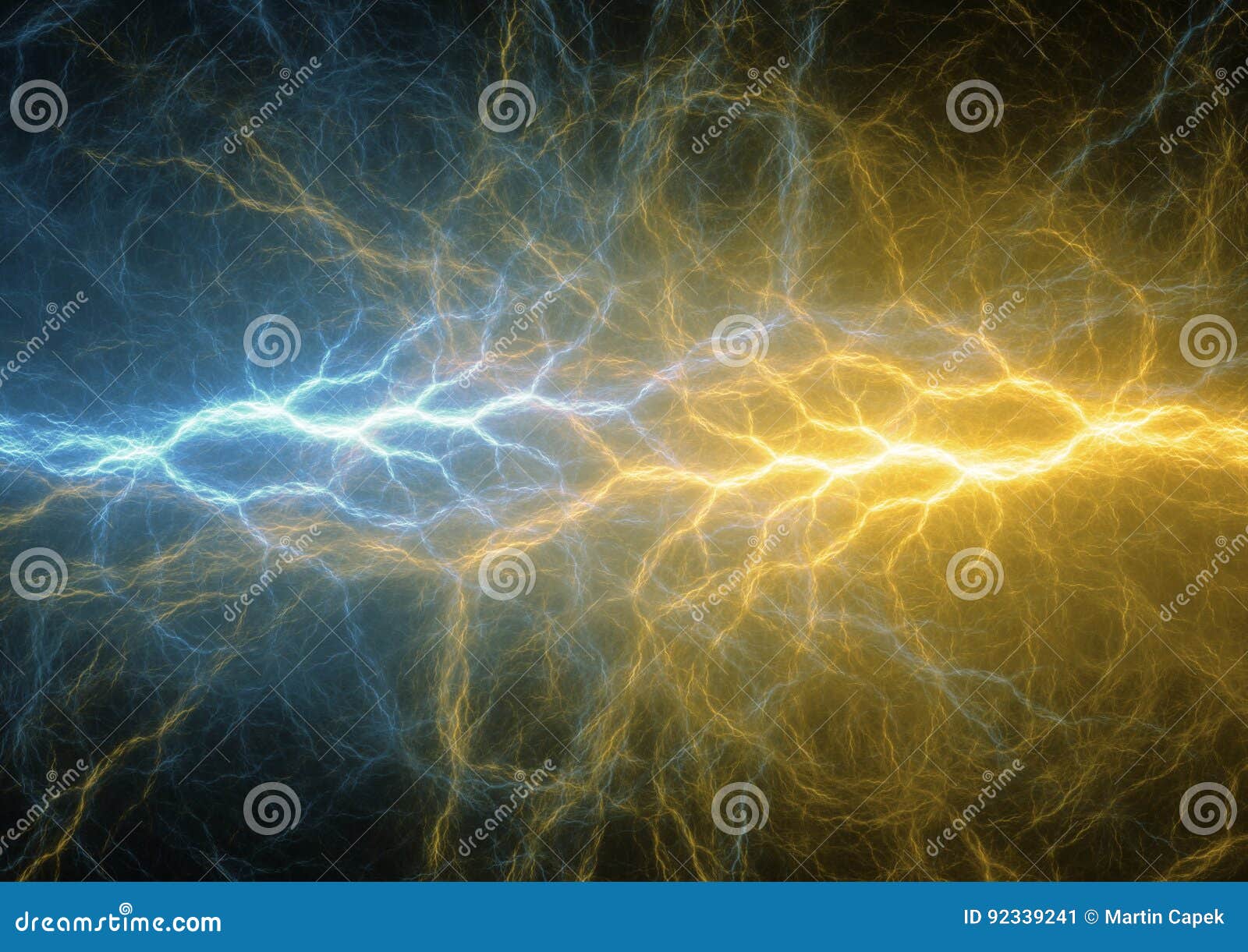 Relámpago Abstracto Azul Y De Oro Stock de ilustración - Ilustración de ...