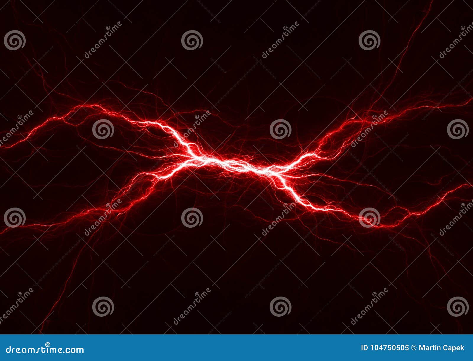 Relámpago rojo del plasma stock de ilustración. Ilustración de bobina ...