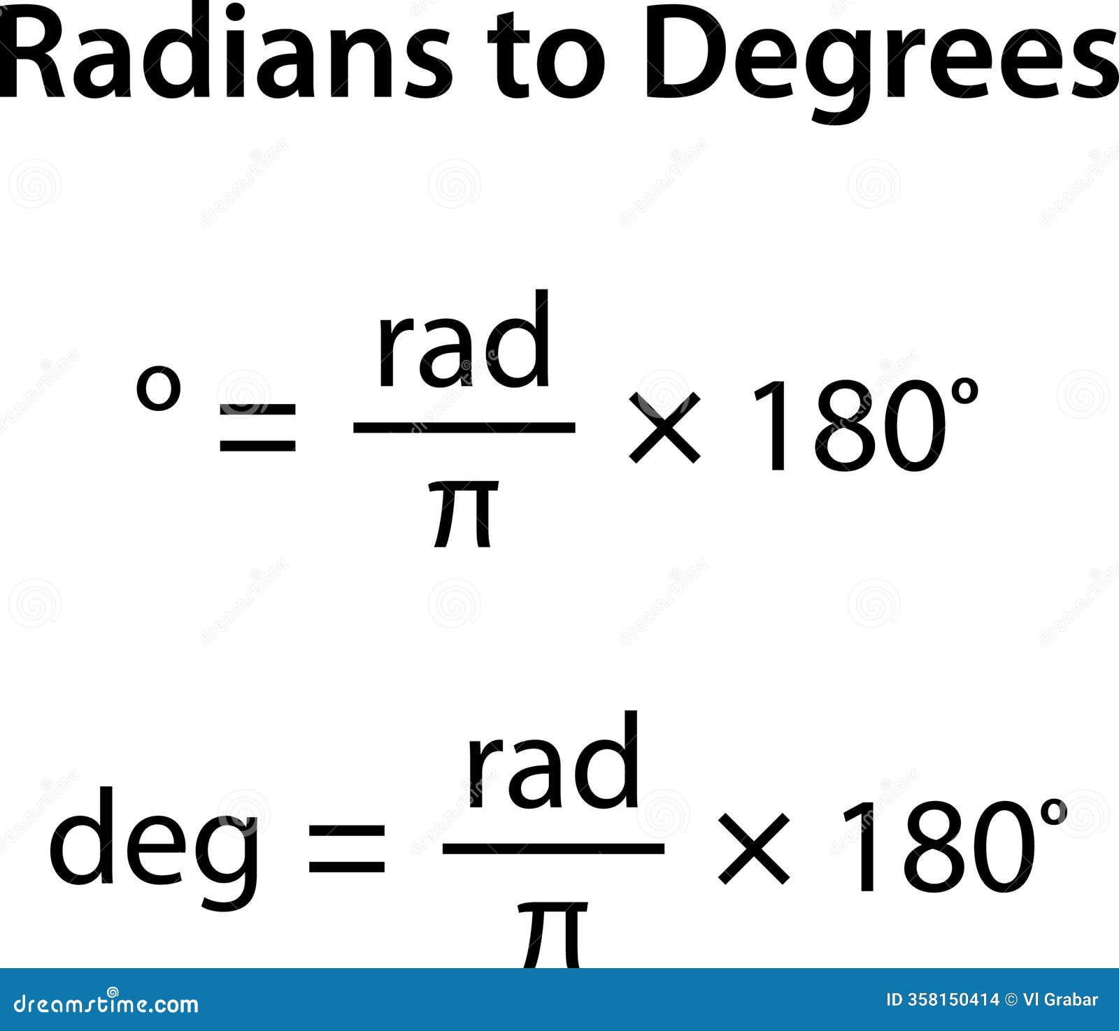 Relation Between Degree And Radian. Vector Illustration Image ...
