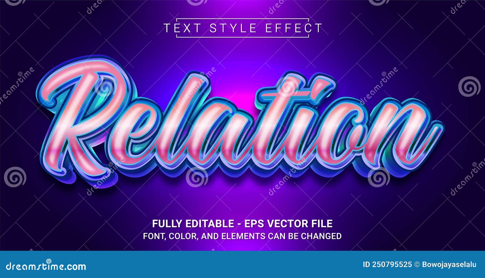 Relation Text Style Effect. Editable Graphic Text Template Stock Vector ...